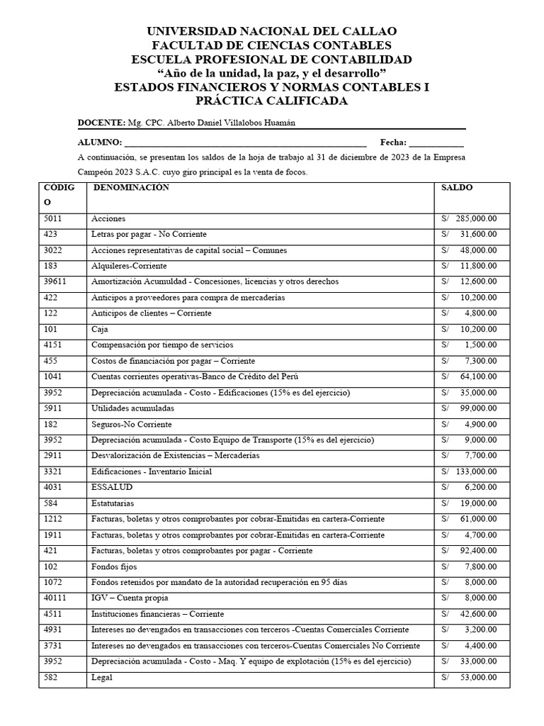 EE.FF. 1-PRÁCTICA CALIFICADA ESF (1) | PDF | Contabilidad | Industrias ...