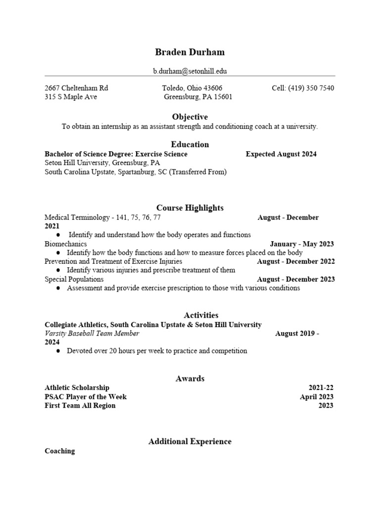 Resume Assignment | PDF | Medicine | Medical Specialties