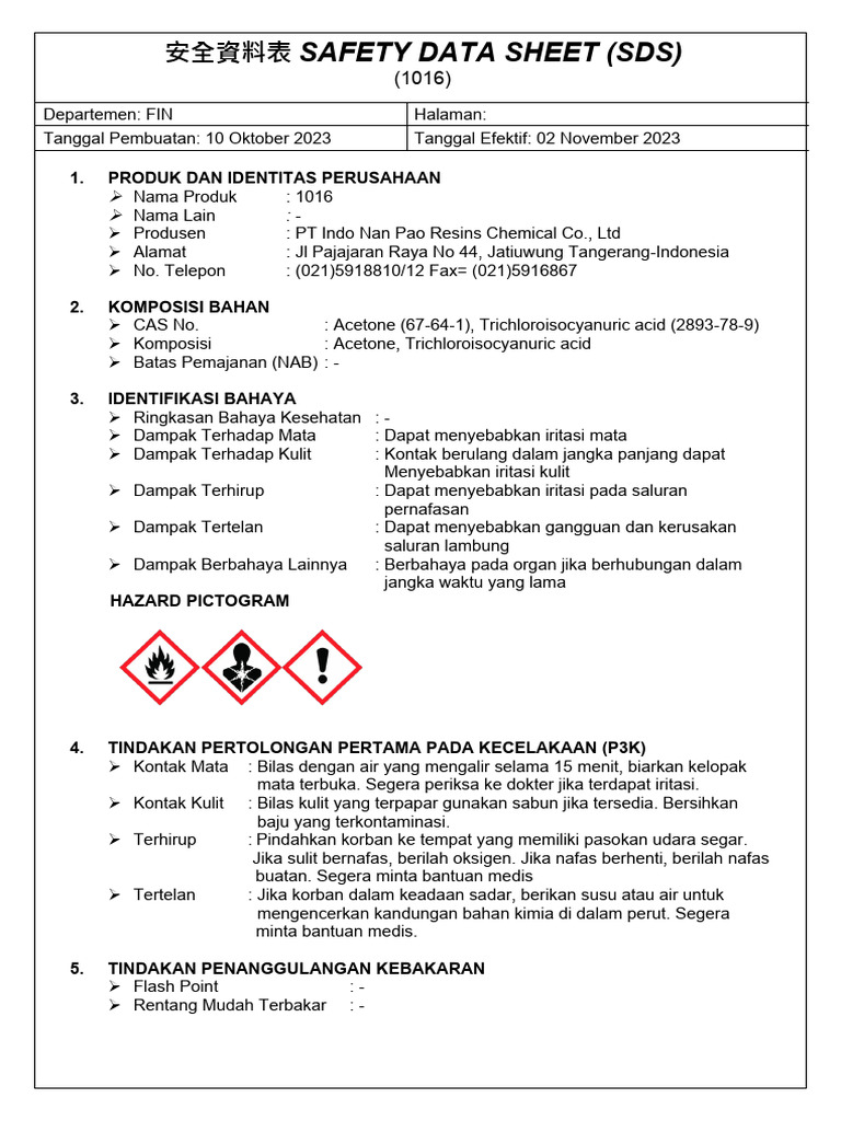 SDS - 1016 | PDF