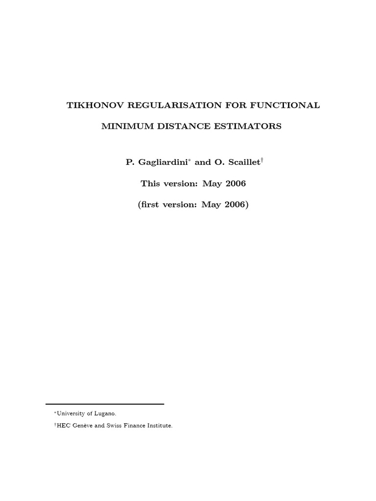 Minimum Distance Estimators | PDF | Estimator | Eigenvalues And Eigenvectors