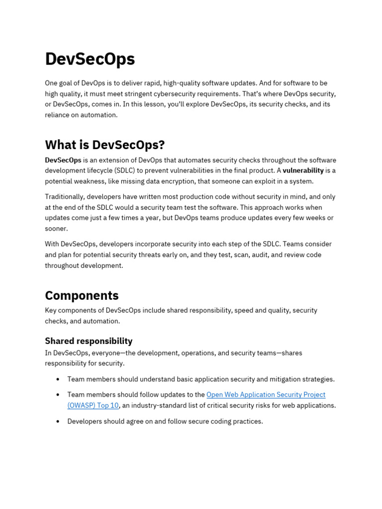 DevSecOps Reading | PDF | Security | Computer Security DevSecOps Reading | PDF | Security | Computer Security