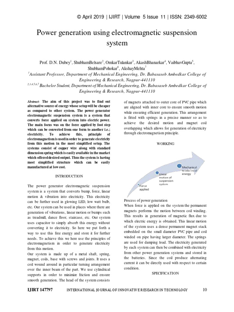 Power Generation Using Electromagnetic S | PDF | Inductor | Electric ...