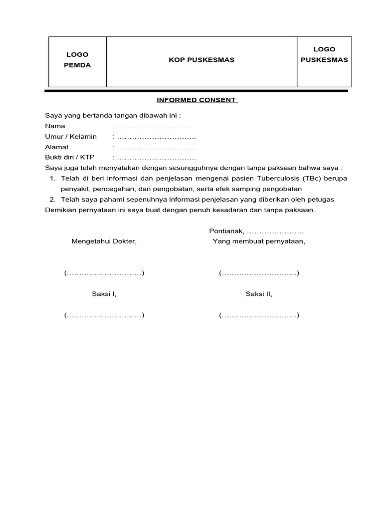 Form Informed Consent Pasien TBC | PDF