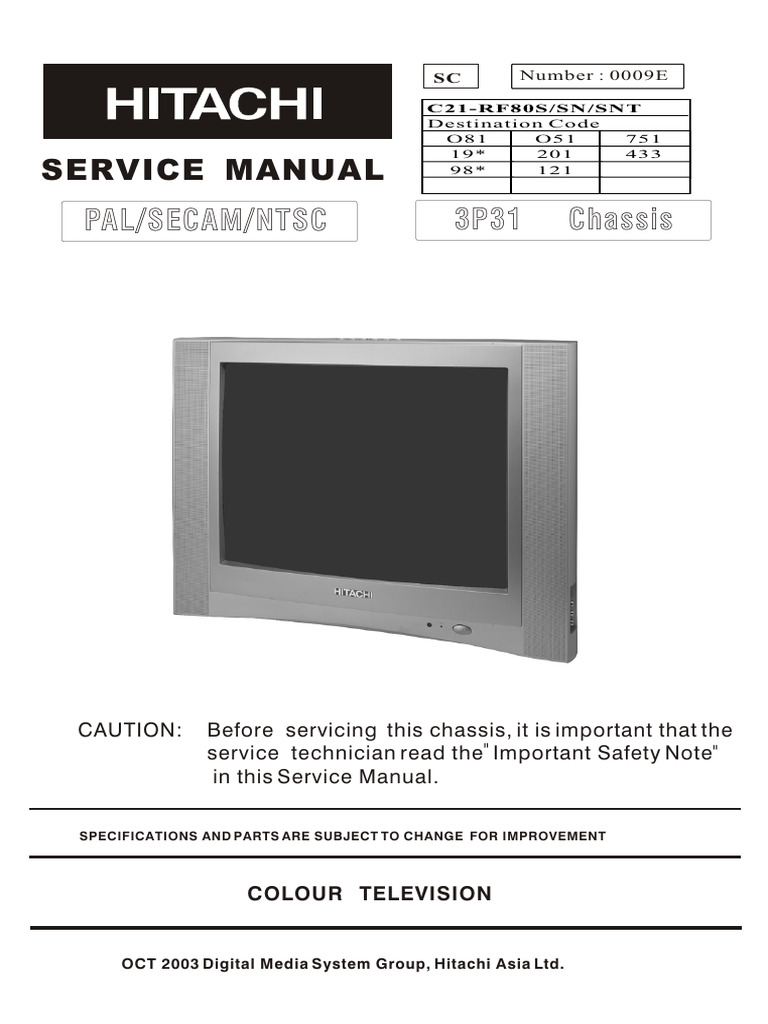 Hitachi c21-Rf80s Chassis 3p31 | PDF | Bipolar Junction Transistor ...