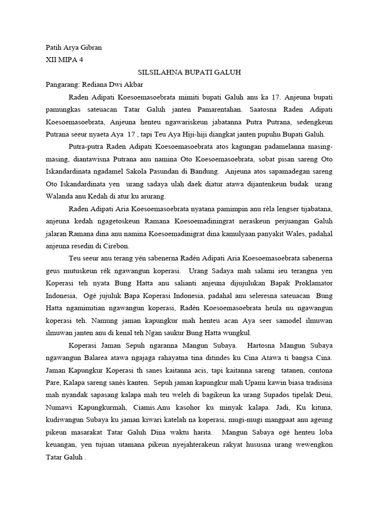 Silsilah Bupati Galuh | PDF | Perjalanan