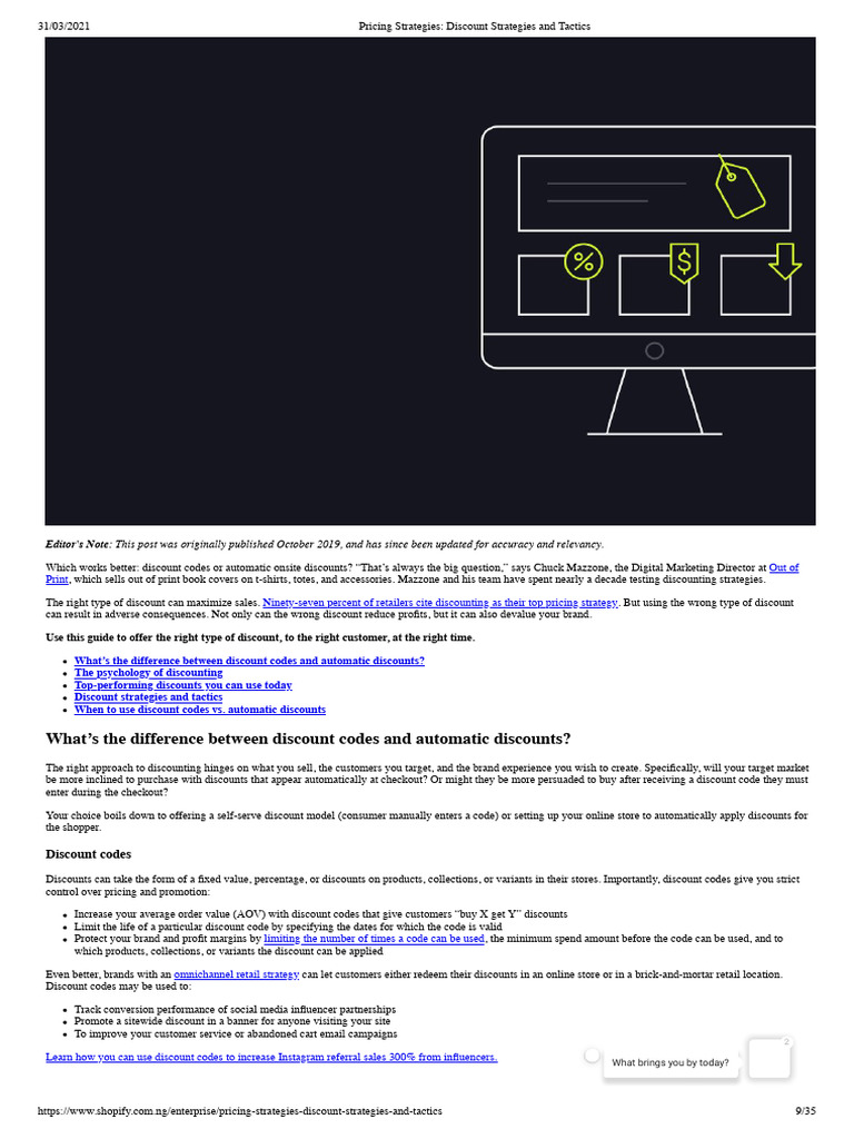 Pricing Strategies - Discount Strategies and Tactics | PDF