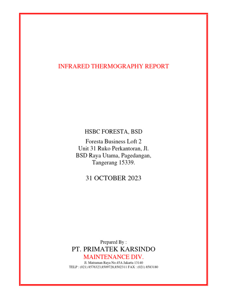 Infrared Thermography Report | PDF | Thermography | Infrared
