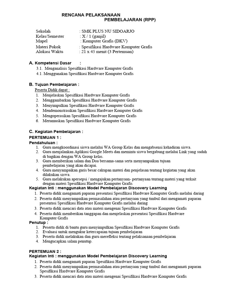 Spesifikasi Hardware Komputer Grafis | PDF