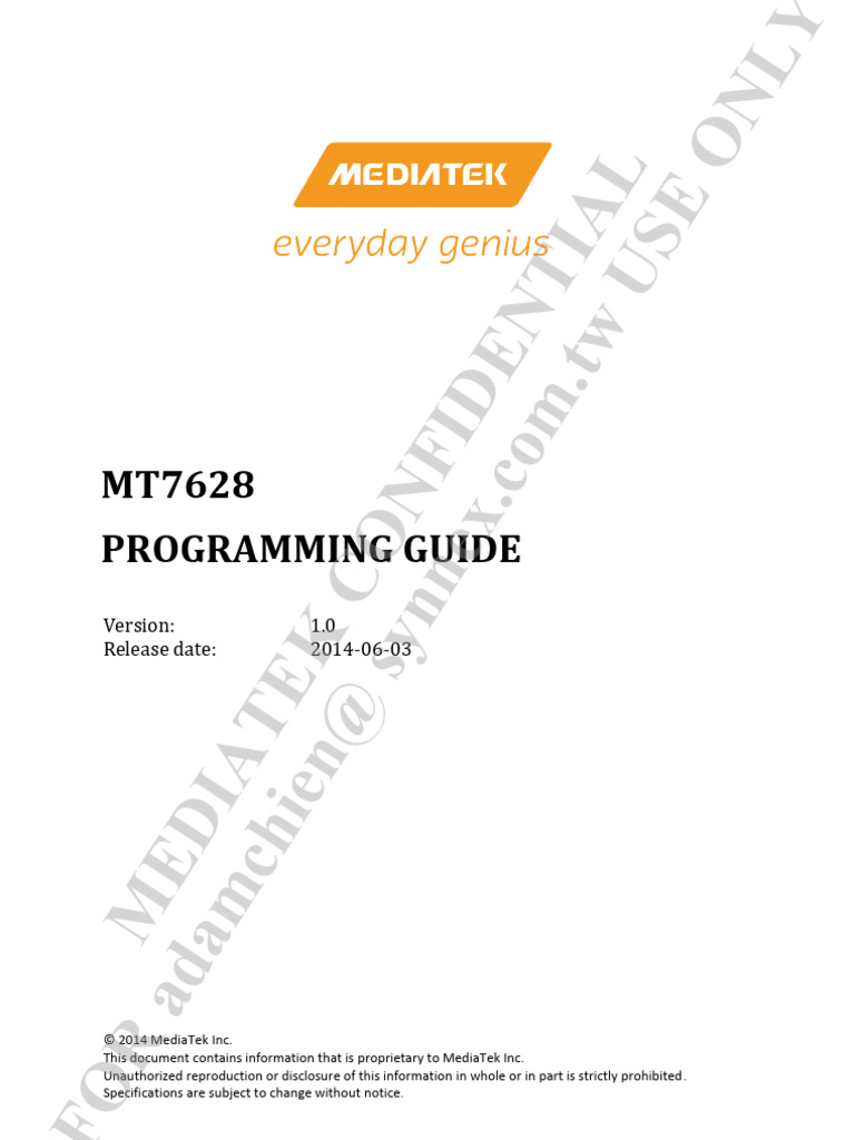 MT7628 ProgrammingGuide 20140428 (E2) | PDF | Office Equipment ...