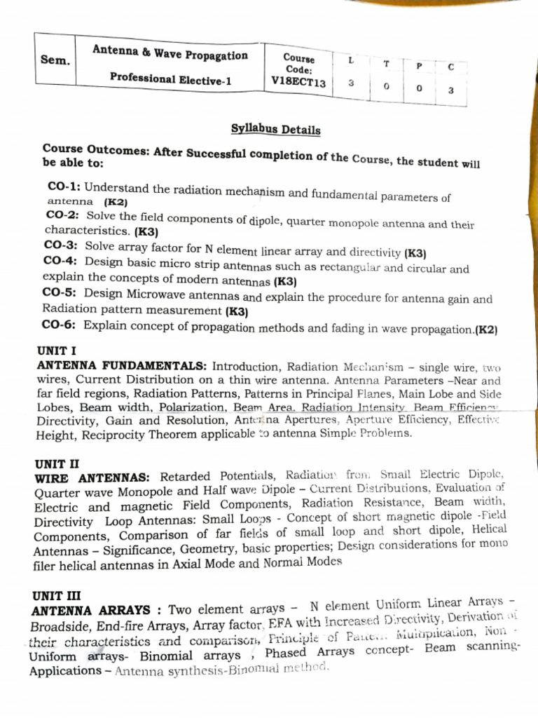 Awp Syllabus | PDF | Antenna (Radio) | Radio Propagation