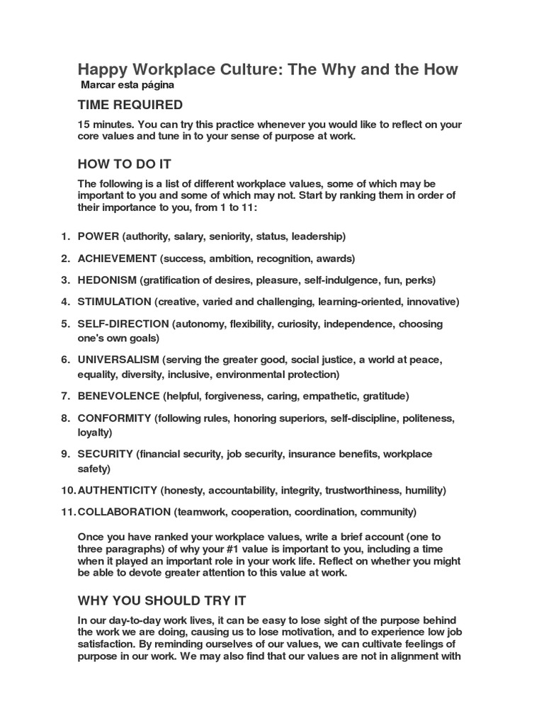 Happy Workplace Culture | PDF | Job Satisfaction | Hedonism