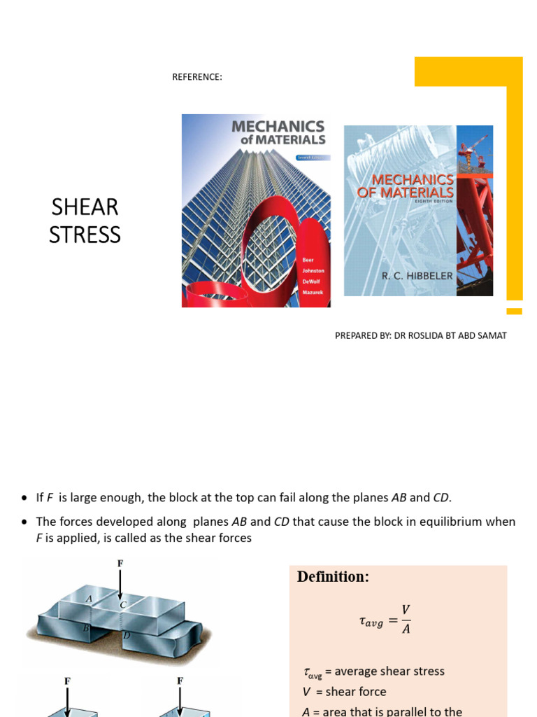 Chapter 1b Stress and Strain (Shear Stress) | PDF | Stress (Mechanics) | Shear Stress