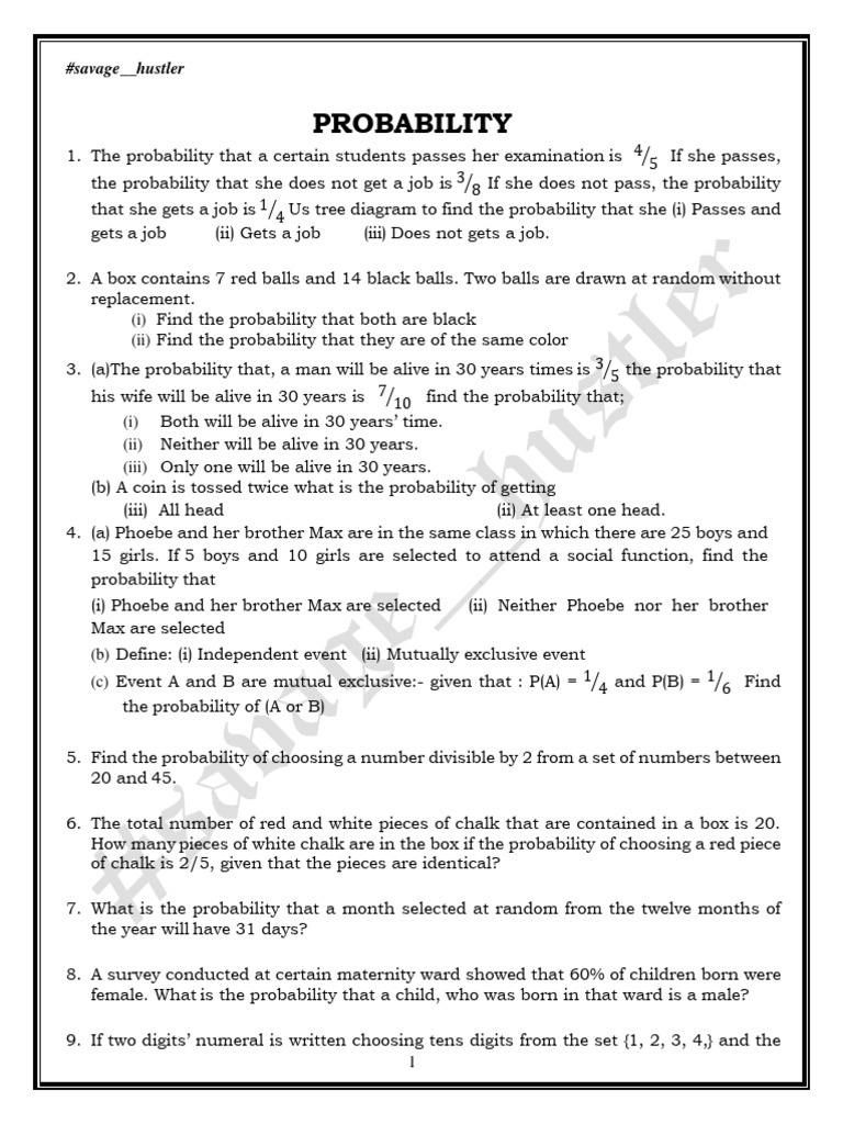 Probability Qns | PDF | Probability | Numbers