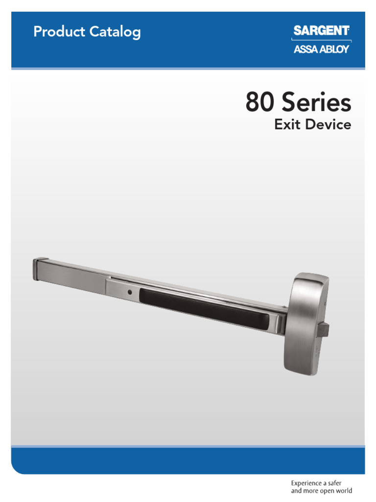 SARGENT 80 Series Exit Device Catalog | PDF | Door | Screw