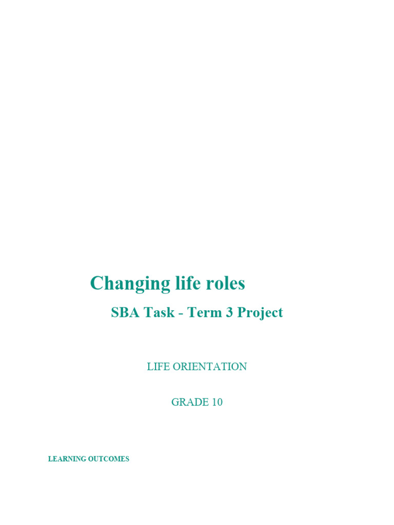 Changing Life Roles | PDF | Adolescence | Empathy