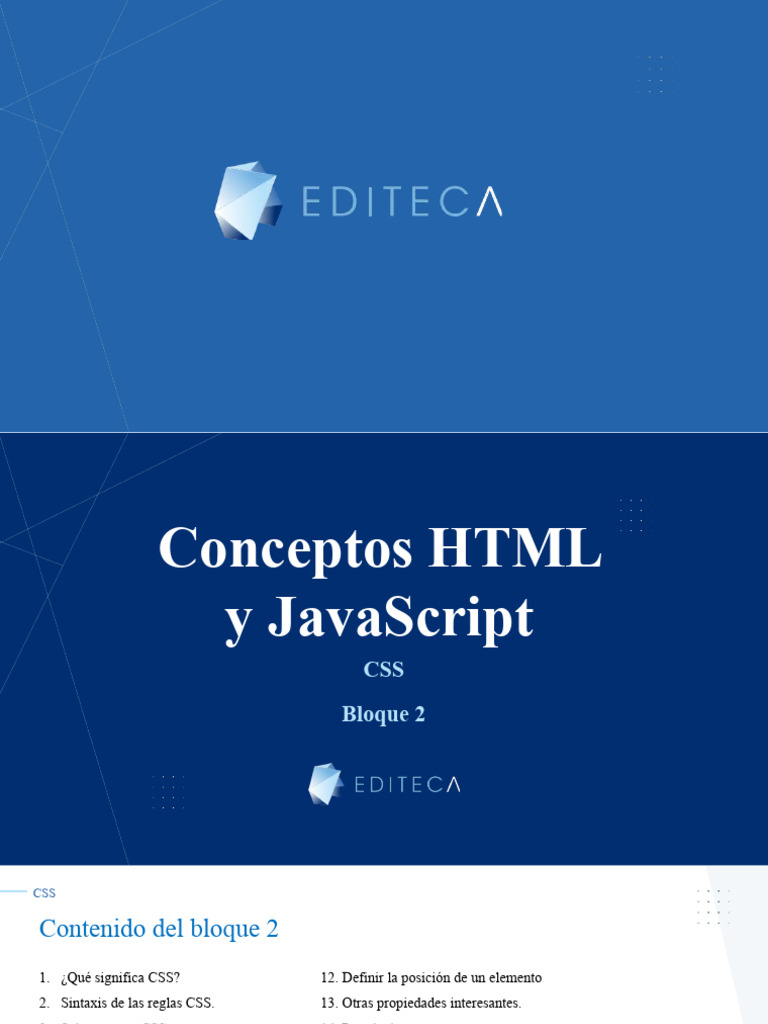 Conceptos Html Y Javascript Bloque 2 Css Pdf Html Ingeniería