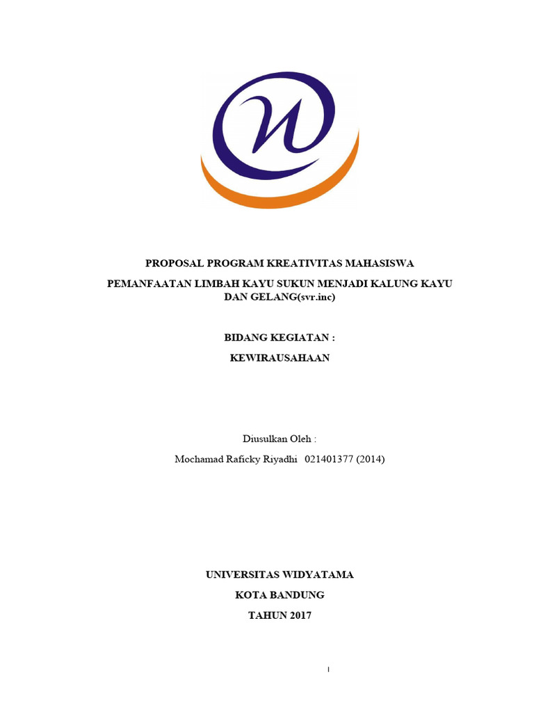 Proposal Program Kreativitas Mahasiswa | PDF