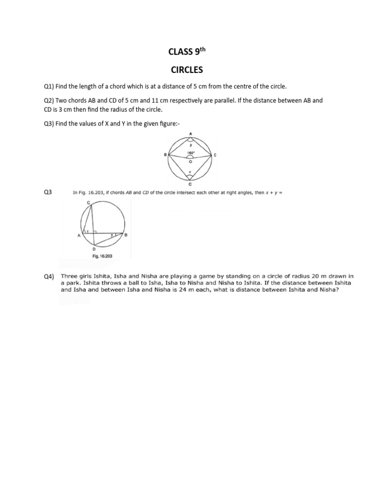 Class 9th Circles (Extra Questions) | PDF | Social Science | Home & Garden