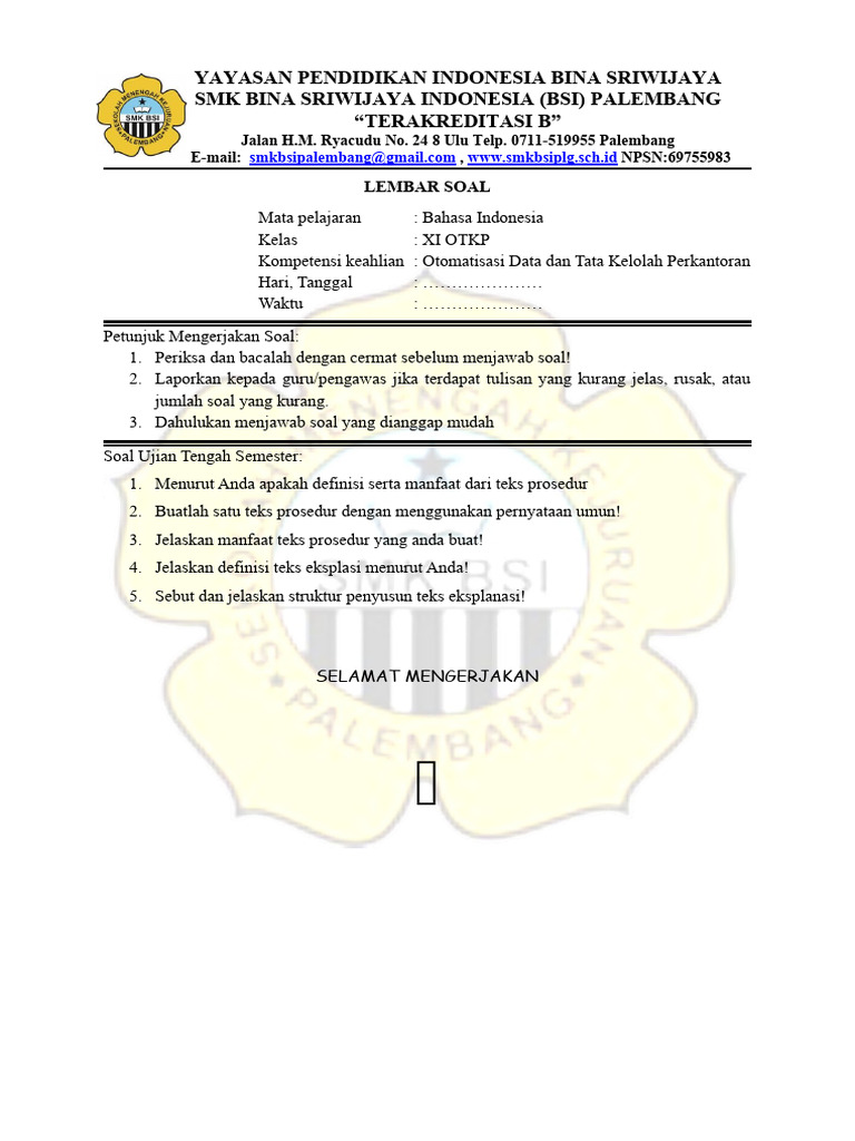 Soal Ulangan Mid Semester Bahasa Indonesia Kelas Xii | PDF | Karier ...