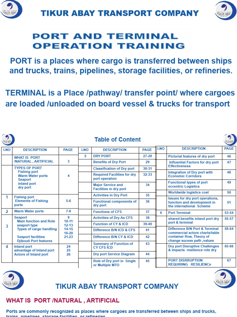 One Final Draft Port Training | PDF | Port | Cargo