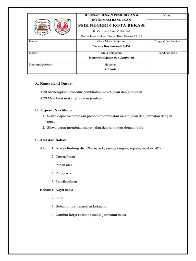 Jobsheet 3.20 - Maket Jembatan | PDF