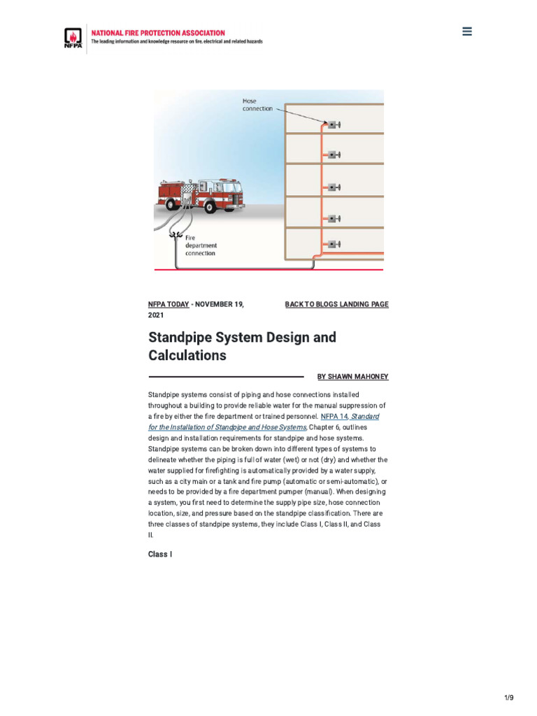 Standpipe System Design and Calculations - NFPA - NFPA | PDF