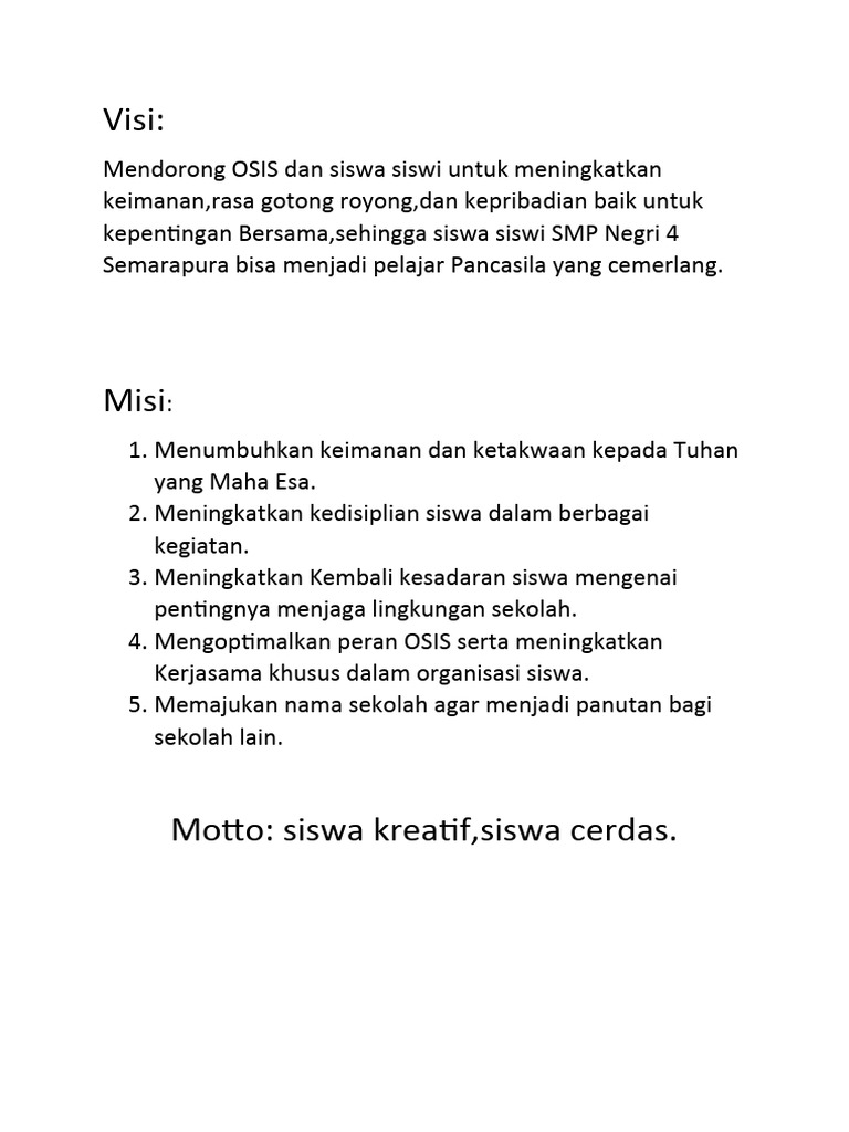 Visi Misi Paslon 3 | PDF