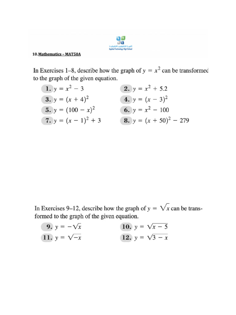 MAT50A-Graded Classwork 4 | PDF