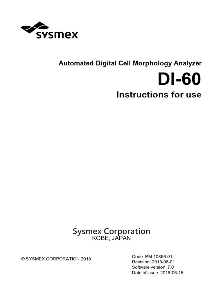 DI-60 - Instructions For Use DI-60 v7.0 ENG | PDF | White Blood Cell ...