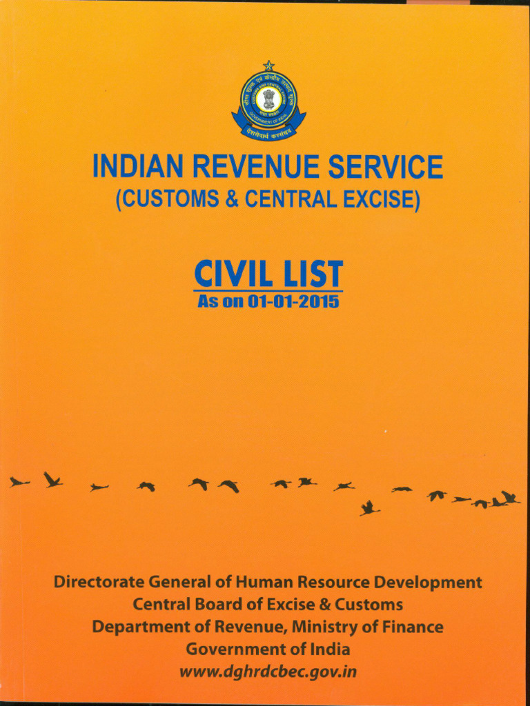 CBIC Civil List As On 01.01.2015 - 1 | PDF