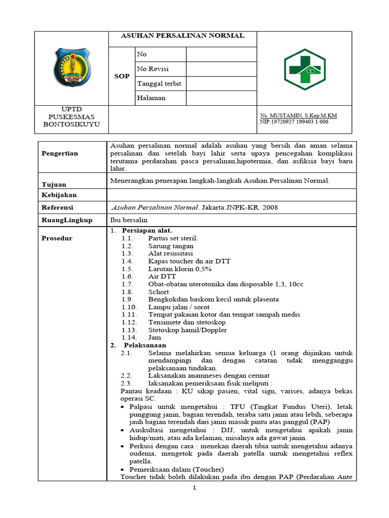SOP Fisiologis - APN | PDF | Kesehatan Holistik | Sains & Matematika