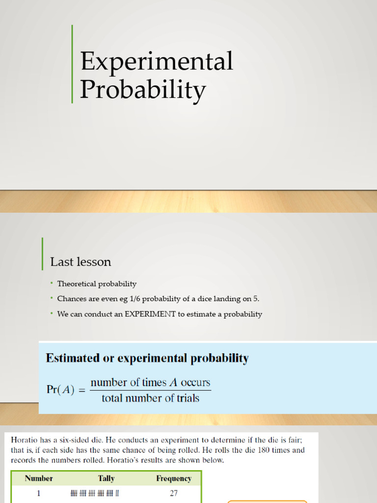 Experimental Probability | PDF