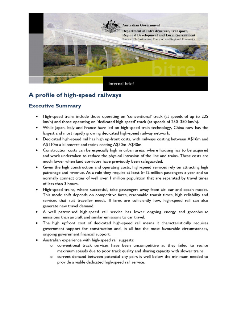 other_001_a_profile_of_high-speed_railways | PDF | High Speed Rail ...