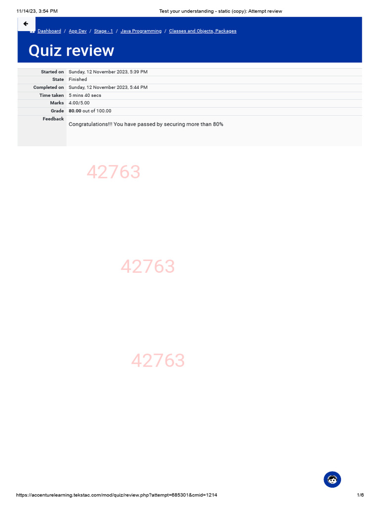 Test Your Understanding - Static (Copy) - Attempt Review | PDF | Method ... Test Your Understanding - Static (Copy) - Attempt Review | PDF | Method ...