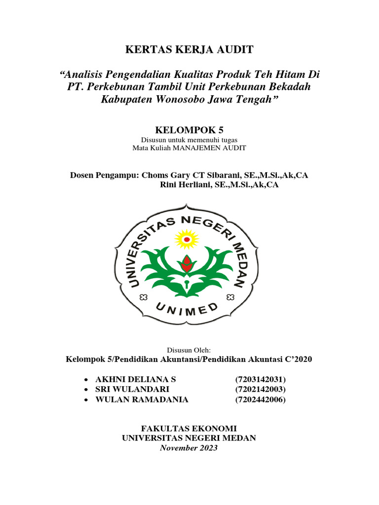 Kertas Kerja Audit Kelompok 5 Kualitas Dan Mutu | PDF | Business ...