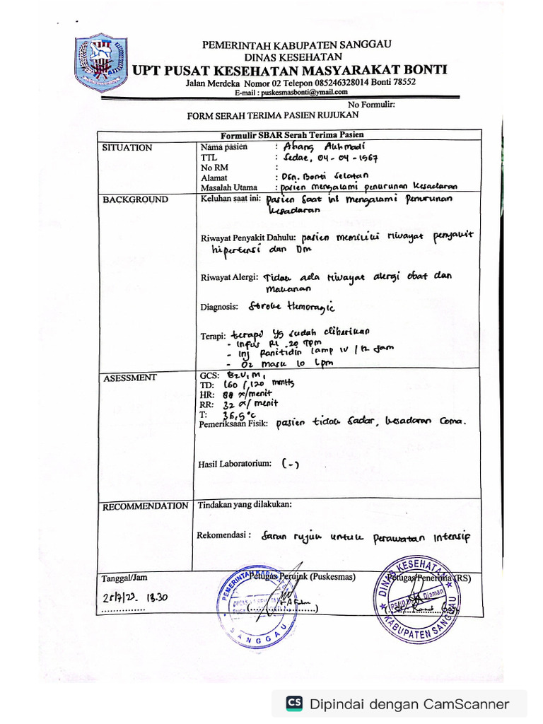 Form SBAR RUJUKAN | PDF