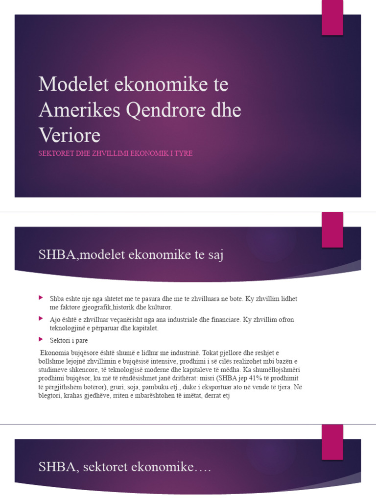 Modelet Ekonomike Te Amerikes Qendrore Dhe Veriore | PDF