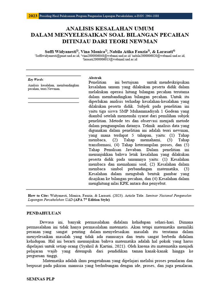 Artikel Ilmiah - SMP Muhammadiyah 1 Godean - PMAT | PDF