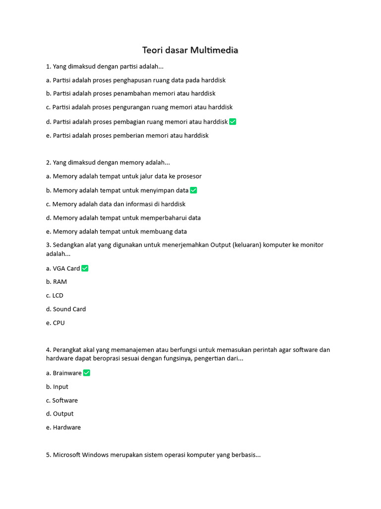 Teori Dasar Multimedia | PDF | Komputer
