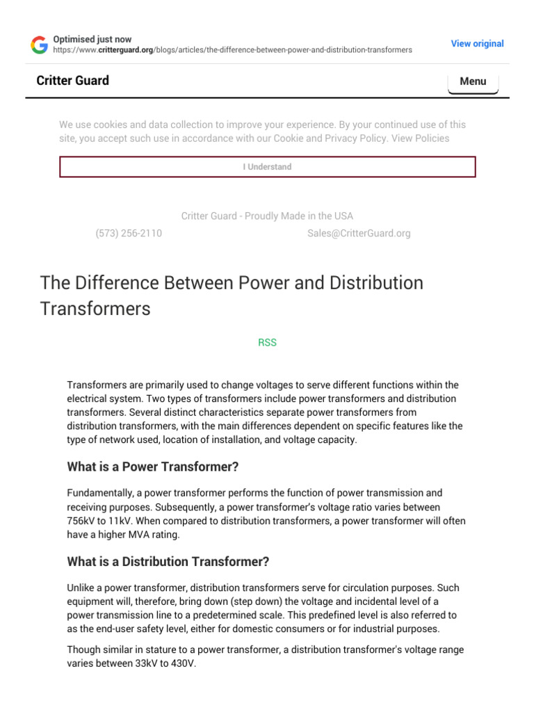 The Difference Between Power And Distribution Transformers Pdf Electric Power Distribution