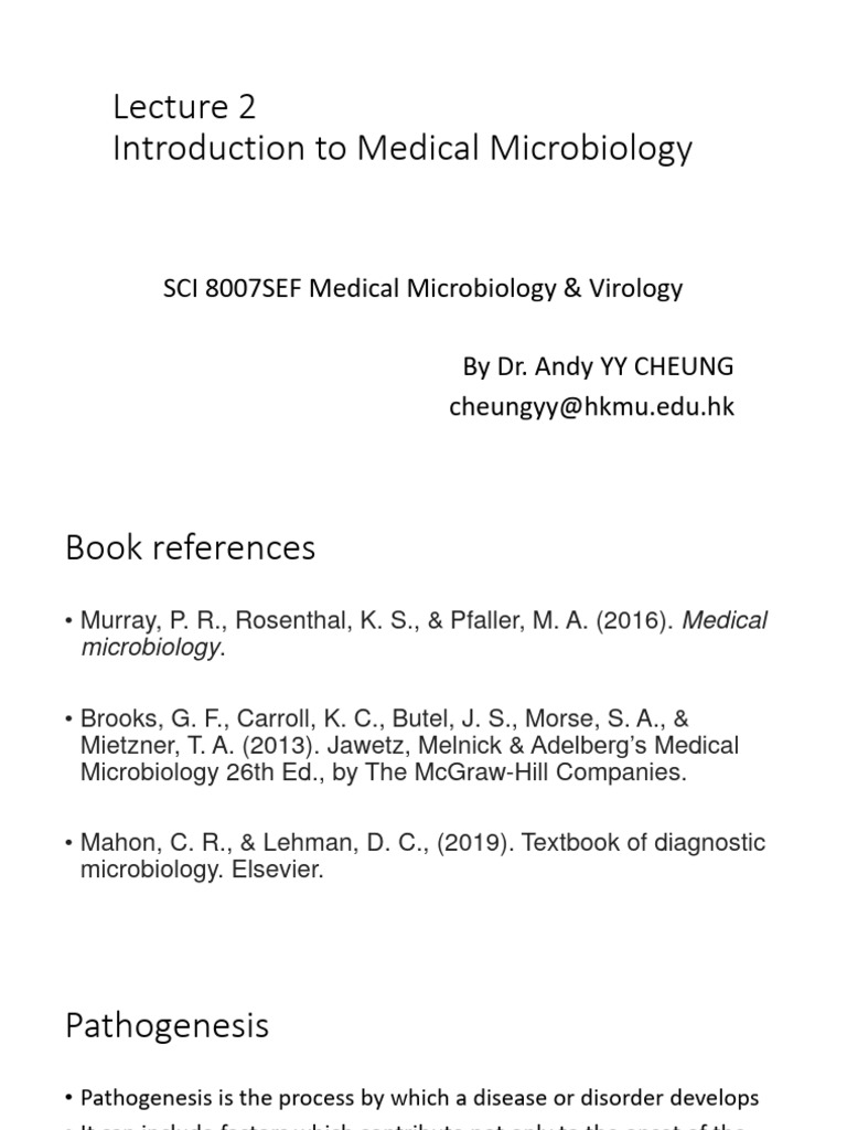 Lecture 2 - SCI 8007SEF Medical Microbiology & Virology-Introduction To ...