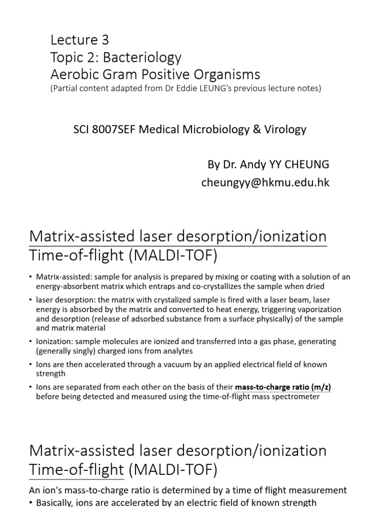 Lecture 3 - SCI 8007SEF Medical Microbiology & Virology-Introduction To Medical Microbiology I ...