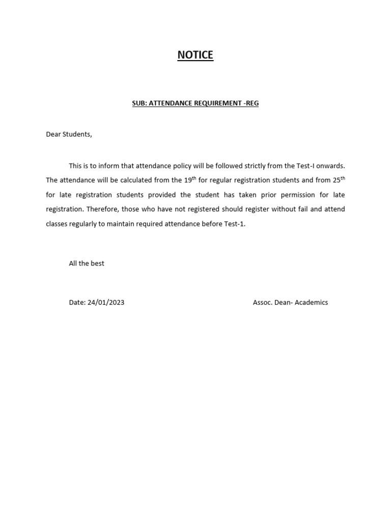 Attendance Notice (1) | PDF