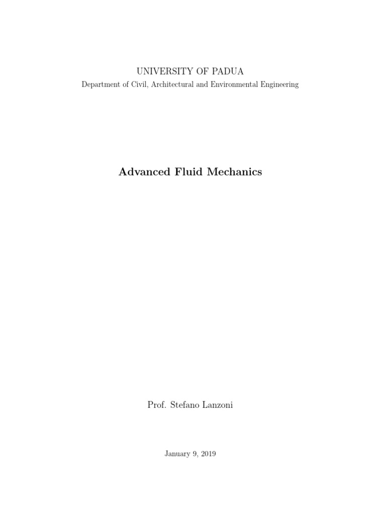 Advanced Fluid Mechanics | PDF | Fluid Mechanics | Navier–Stokes Equations