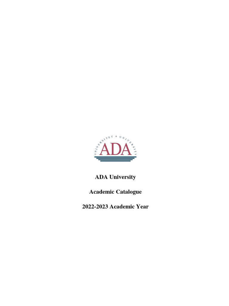 ADA University Academic Catalogue 2022-23 | PDF | Course Credit ...