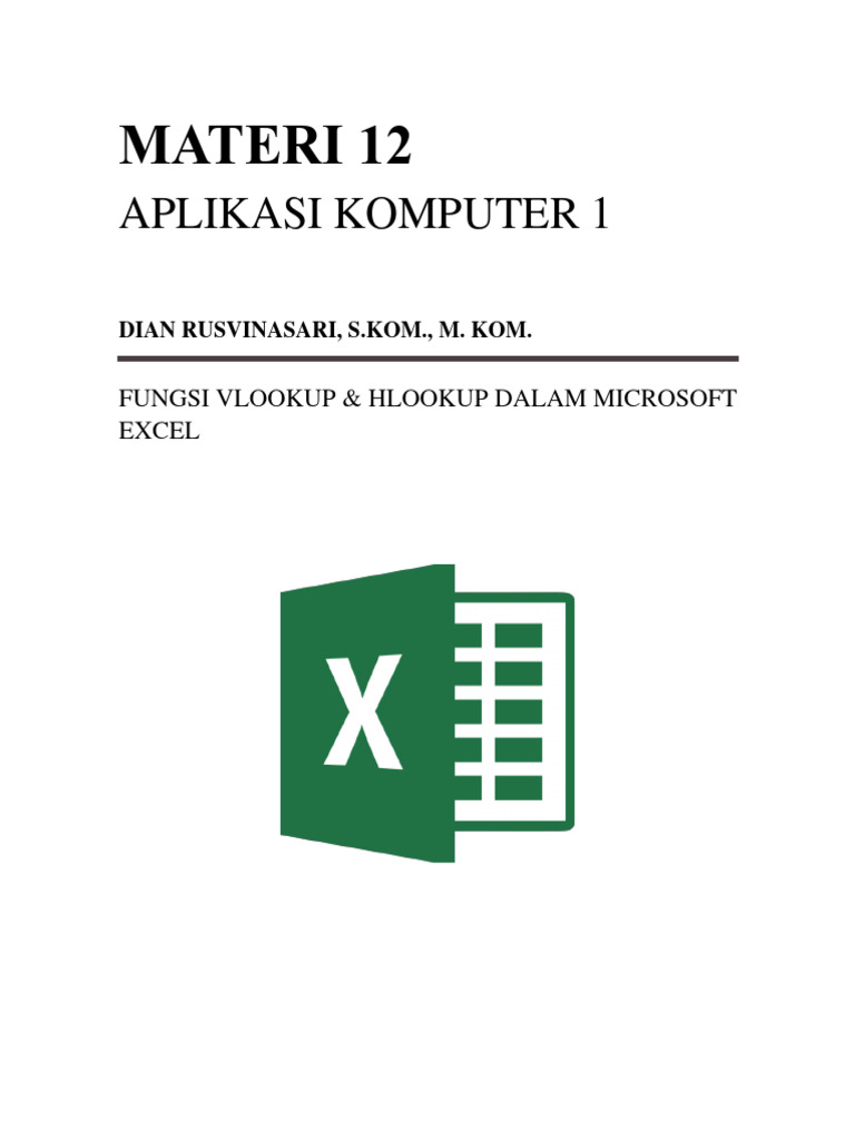 Materi 12_Fungsi VLOOKUP HLOOKUP pada Ms Excel | PDF