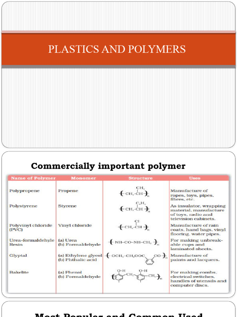 PLASTICS AND POLYMERS | PDF | Polyethylene | Polystyrene