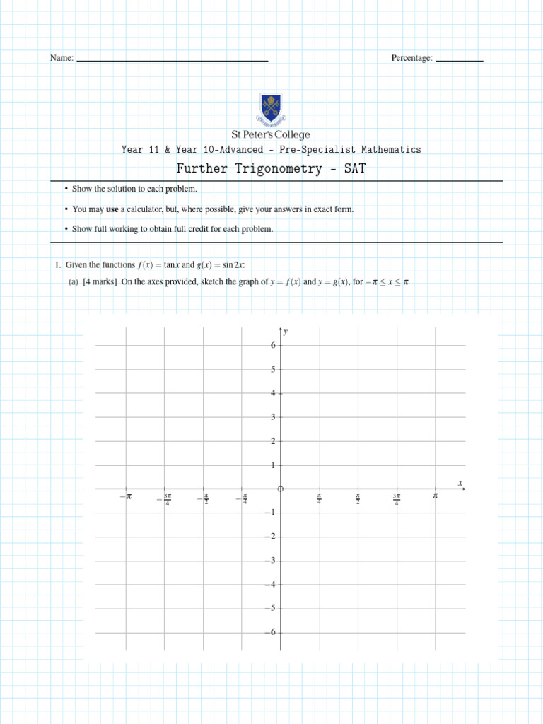 11 - Pre-Spec - Trig SAT (2023) | PDF | Trigonometric Functions ...