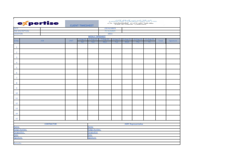 Jazan JIGPC Timesheet | PDF