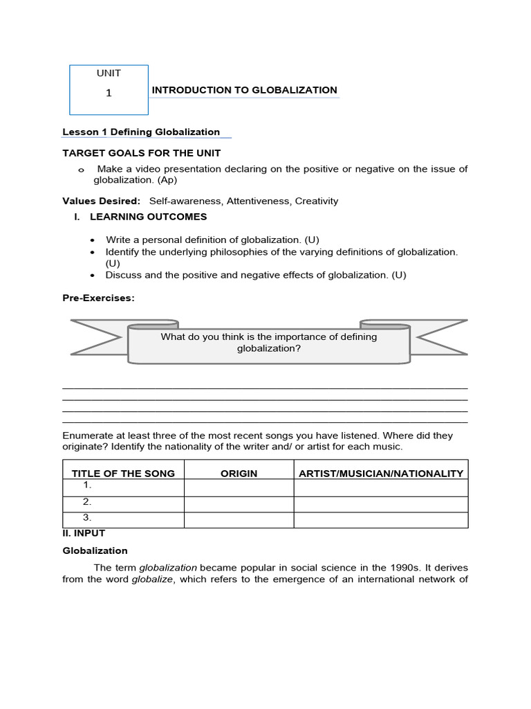 INTRODUCTION TO GLOBALIZATION Module | PDF | Globalization | Economies